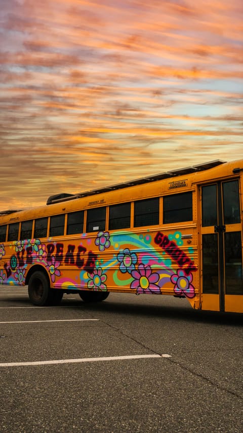 The Last Stop Skoolie! - Hippie Themed Converted School Bus | Staten ...