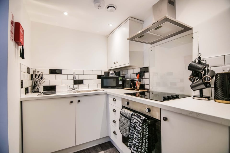 A 1 bedroom apartment with an open plan kitchen, diner, and lounge ...